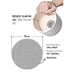 LE TAUCI Flower Pot Hole Mesh Pad, 2" Rounds Drainage Hole, Prevent Soil Loss and Anti-Slip, Bonsai Bottom Grid Mat, Gardening Gifts for Women, 50 Pack