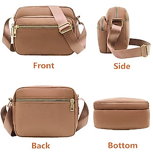 DIHKLCIO Nylon Crossbody Bags for Women Purses and Handbags Women's Casual Messenger Bags Waterproof Black Crossbody Purse (khaki)