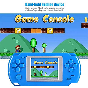 Elolicu Handheld Game Console for Kid Children, 2021 New Built in 268 Classic Retro Video Games 2 Inch Screen Portable Game Console Arcade Video Gaming Player System Best Birthday Gift for Kid (Blue)