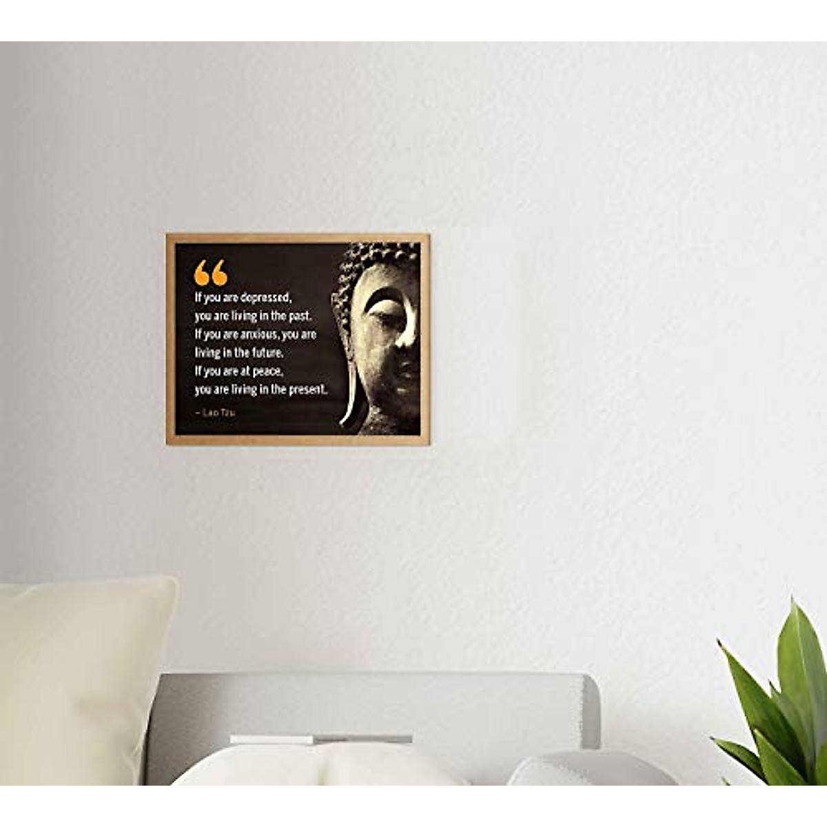 Lao Tzu Quotes-"If You Are at Peace-Living in the Present"- Inspirational Wall Art- 10 x 8" Spiritual Poster Print with Buddha Image-Ready to Frame. Home-Office-Studio-Spa Decor. Perfect Zen Gift!
