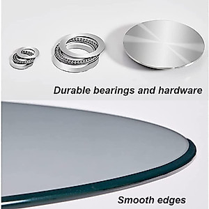JHSDFOUIH Lazy Susan Turntable for Table, Round Tabletop Rotating Serving Tray, Transparent Table Top Circle Centerpiece, Thicken Explosion-Proof Tempered Glass, for Sharing Food Easier