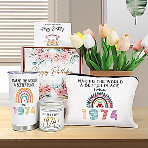 50th Birthday Gifts for Her, 50th Birhtday Gifts for Women, Women 50 Gifts, 50th Gift Baskets, Unique Funny 50th Birthday Ideas, 50 Years Old Gifts for Sister Friend Mom Wife Coworker Born in 1974