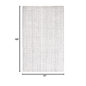 SAFAVIEH Abstract Collection Area Rug - 6' x 9', Ivory & Grey, Handmade Wool & Viscose, Ideal for High Traffic Areas in Living Room, Bedroom (ABT470F)