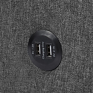 Topeakmart Fabric Futon Sofa, Convertible Futon Bed, Folding Couch, Sectional Sleeper Sofa for Small Space with USB Ports, Folding Sofa for Compact Living Space, Apartment, Office, Living Room Gray