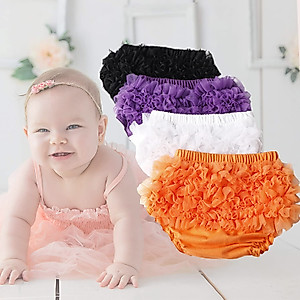 DOOVID Baby Bloomers Diaper Covers for Girls Ruffle Bloomers for Infant Girls Newborn Shorts Underwear Pink 0-6 Months
