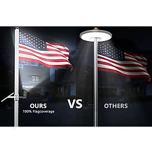 Ofuray Solar Flag Pole Light Outdoor, Brightest Flag Pole Light Solar Powered, American Flag Coverage Led Solar Flag Pole Lights Outdoor Dusk to Dawn fit 1.5''-4'' Flagpole for House Inground