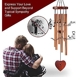 SkylaRose Memorial Wind Chimes - Sympathy Gifts, Memorial & Bereavement Gifts for Loss of Loved One Condolence Gift Remembrance & in Memory of Loved One Wind Chimes for Outside Decor, 32", Rose Gold