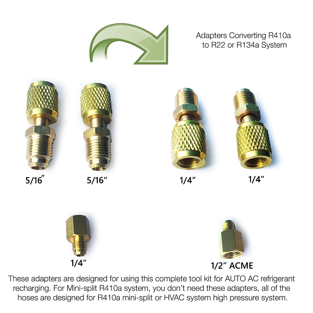 Kozyvacu Mini Split/HVAC/AUTO AC Repair Complete Tool Kit - Includes 1-Stage 4.5 CFM Vacuum Pump, Manifold Gauge Set, Hoses and Accessories, Perfect for AC Recovery and R134a Refrigeration(TA450F)