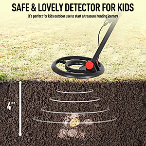 AVID POWER Metal Detector for Kids, Kid Metal Detectors 28"-35" Adjustable Stem Metal Detectors with 7.4" Waterproof Coil, Lightweight Gold Detector for Junior & Youth, Gifts for Boys and Girls