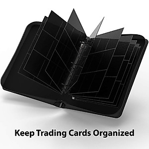 Rayvol Premium Zip Binder- 9 Pocket Fits 720 Trading Cards with 40 Deluxe Black Sleeves, Top Loading Card Album Folder for TCG