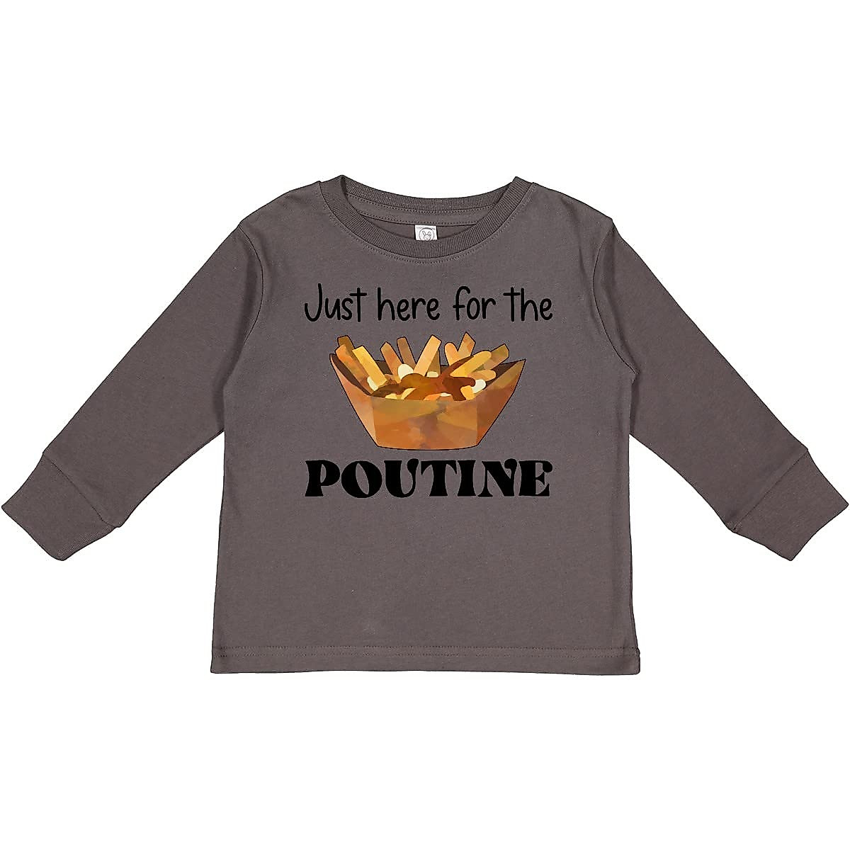 inktastic Just Here for The Poutine Toddler Long Sleeve T-Shirt 3T Charcoal Grey 3b12c