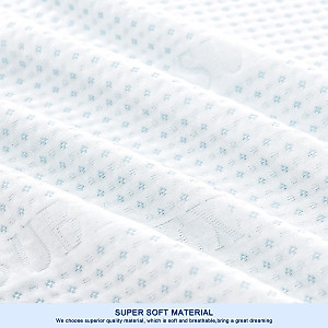 subrtex Mattress Topper Protector Cover Twin XL - Cover Only- 4-Inch Machine Washable Mattress Topper Encasement Rayon Made from Bamboo Removable Non-Slip Bedding