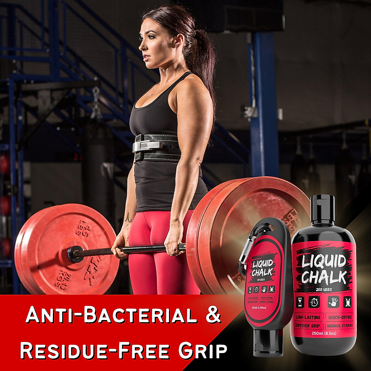 PowerGrip Liquid Chalk - Ultimate Grip Enhancer for Gym, Weightlifting, Climbing & Powerlifting - Long-Lasting Gymnastics Chalk for Rock Climbing, Cheer, and Lifting - Superior Hold, No Mess