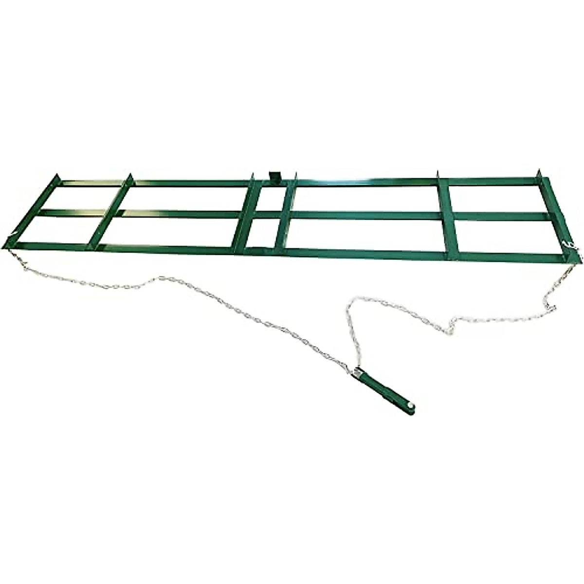 LANDZIE Drag Harrow Driveway Grader Landscape Power Rake for ATV, UTV, Tractor, Mower - 8 Ft Reinforced Steel (Two 4 ft Sections) - Tow Behind Yard Lawn Leveling Tool with 4 Ft Heavy Duty Chain