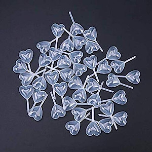 Aeyistry 50Pcs 4ml Plastic Pipettes Heart Plastic Squeeze Transfer Cupcakes Pipettes for Strawberries, Cupcake, Chocolate, Birthday Party and Holiday Decoration