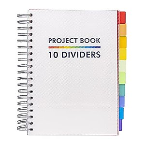 Pukka Pad B5 Subject Notebook with 10 Repositionable Dividers for Organization – 400 Perforated Pages of 80GSM Paper – 200 Sheet Notebook for School, Office, and Home – White, 7.48 x 9.84in