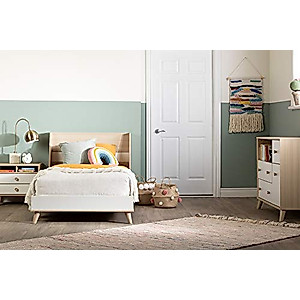 South Shore Yodi Changing Table with Drawers, Soft Elm and White