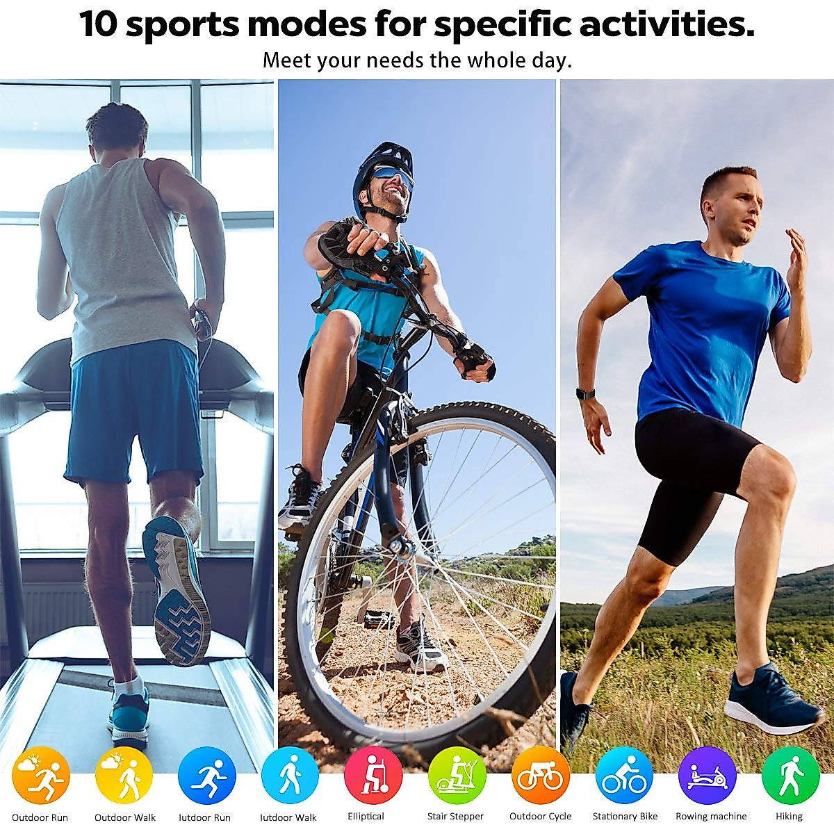 DoSmarter Fitness Watch, 1.3” Touch Screen Smartwatch, Waterproof Fitness Tracker with 10 Sport Modes, Step Calories Counter, and Sleep Tracking for Women Men