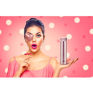 asobu Skinny Glitter Fashon Forward Double Walled Stainless Steel Insulated Water Bottle Bpa Free 8 oz (Nude)