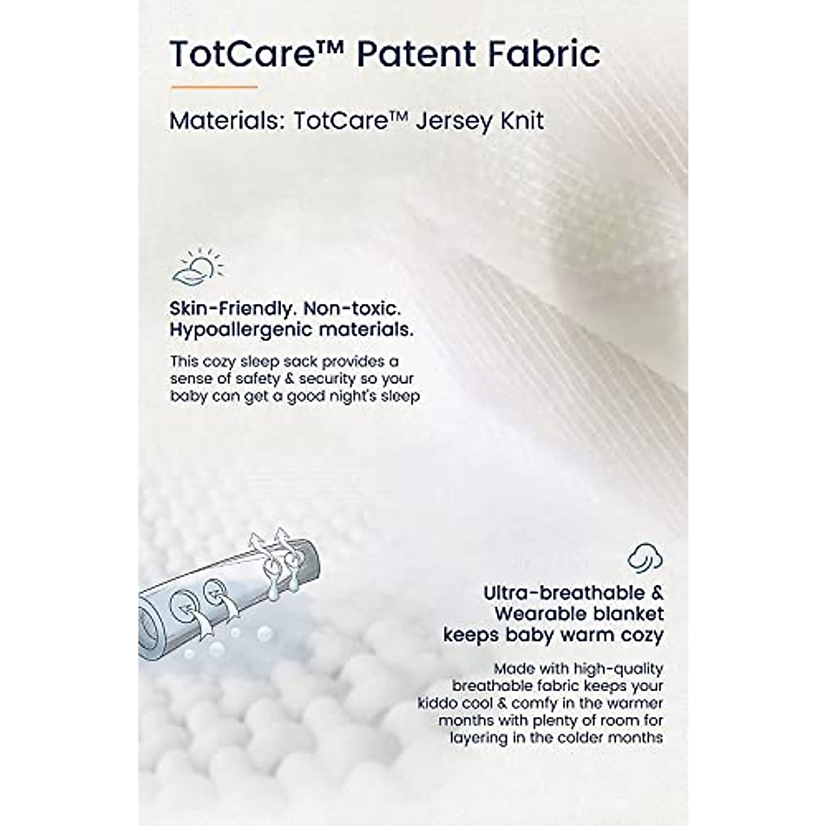 TotAha Light Baby Sleep Sack, Stretchy Sleepsack, Silky Comfort, Buttery Soft, Swaddle Transition Sleeping Bag, 2-Way Safe Zippers, Wearable Blanket Baby Sleep Bag for 0-3-6-12-18-24 Months 0.5 TOG