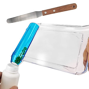 Medarchitect Right Hand Pill Counting Tray with Spatula (Clear - Wood Handle)