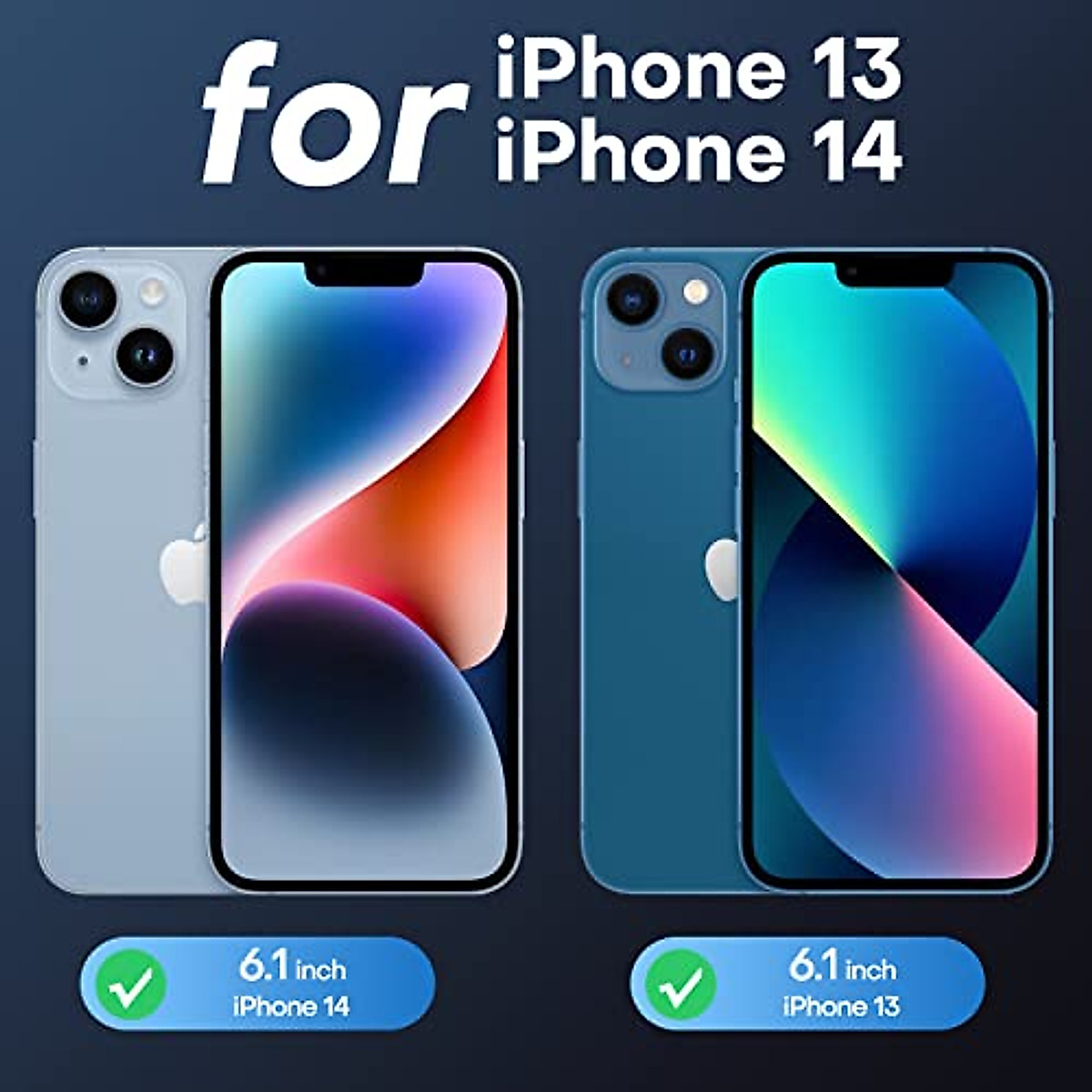 TAURI 5-in-1 Magnetic for iPhone 13 Case for iPhone 14 Case [Designed for Magsafe], with 2X Screen Protectors +2X Camera Lens Protectors, [Not-Yellowing] Magnetic Phone Case for iPhone 13/14, Clear
