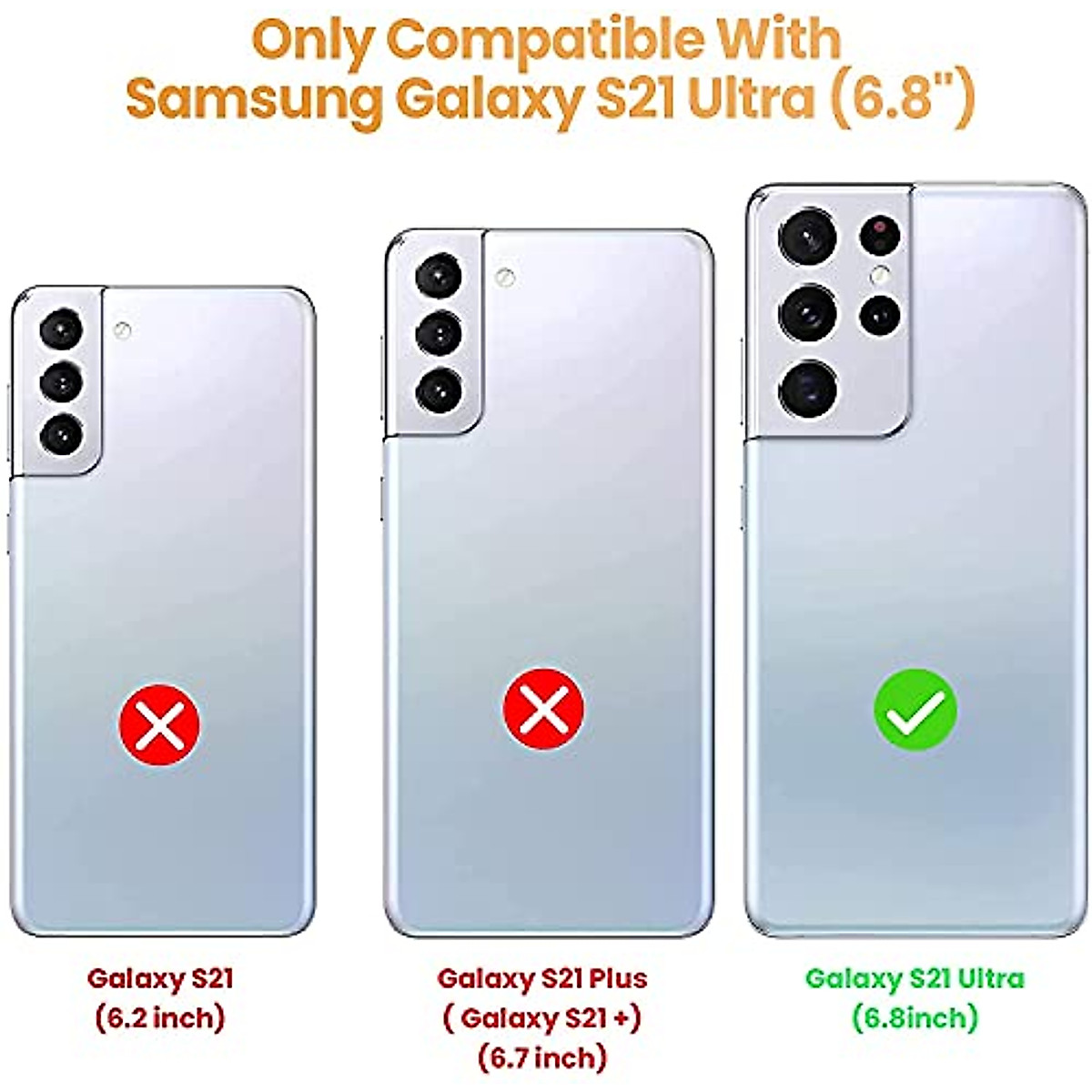 Tuokiou Clear Wallet Phone Case for Samsung Galaxy S21 Ultra 5G Upgrade Clear Card Slot Case Slim Fit Protective Soft TPU Shockproof with Cute Card Holder for Samsung Galaxy S21 Ultra 6.8 inch (2021)