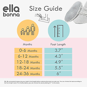 Ella Bonna Fleece Baby Booties, Three Snap Baby Slippers, Unisex Baby Gifts, Non-Slip Newborn Booties for Boys and Girls, Infant Baby Shower Shoes Months