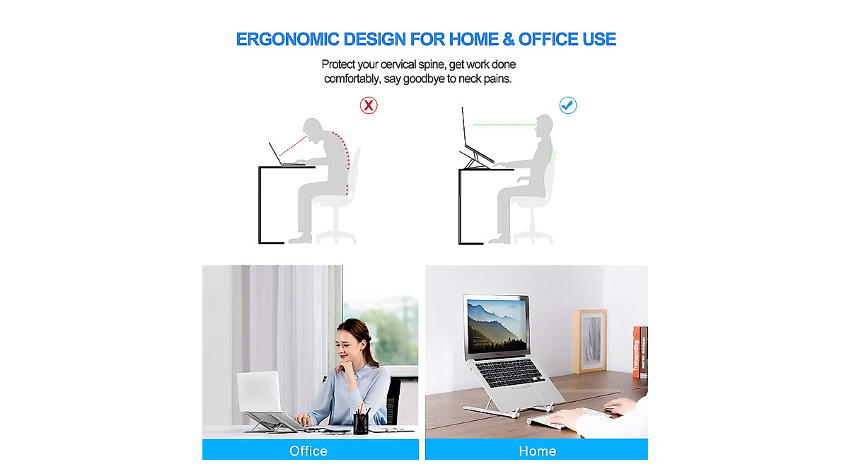 Jubor Portable Laptop Stand - Adjustable, Collapsible & Sturdy