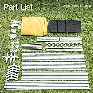 FINFREE 10 x 20 ft Heavy Duty Carport with 4 Sandbags, Car Canopy for Auto, Boat & Market Stall, Adjustable Height from 9.5 ft to 11 ft,Beige