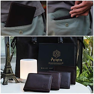 Arista Vault Men's Finder Smart Wallet with GPS Tracking & Bluetooth Mobile Connect Leather Wallet (Brown) RFID Protected
