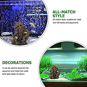 POPETPOP Fish Tank Tree Statue Decorations, Aquarium Décor Ornaments Tree Face Decoration for Fish Tank Resin Lifelike Old Man Sculpture Ornament