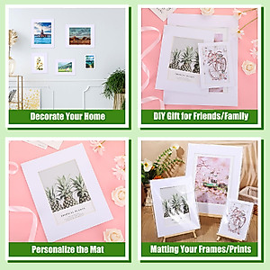 Tenceur 30 Sets Mixed Size Pre Cut Picture Mat Board Kit Includes 30 Picture Frame Mats White Core Bevel Cut Mattes 30 Backing Board 30 Clear Seal Bags for Photo Art Prints Artwork Certificate, 3 Size