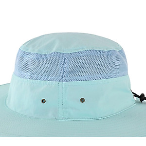 Home Prefer UPF50+ Mens Sun Hat Wide Brim Fishing Hat Airy Womens Bucket Hat UV Protection Hat for Mens Womens Beach Safari Gardening Golf Aqua