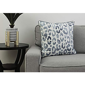 Thro by Marlo Lorenz Miron Cheetah Velvet Throw Pillow, 20" x 20", Teal