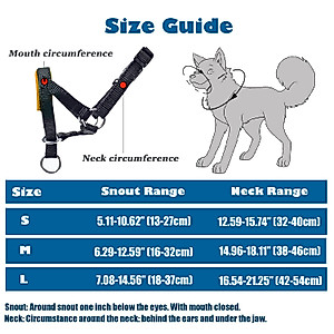 wintchuk Dog Head Collar with Soft Fabric, Head Harness Stops Dog Pulling, Head Leash for Small Medium Large Dogs Walking (L,Orange)