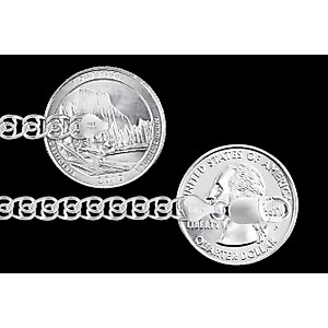 Sterling Silver Italian Love Heart Chain 5.5mm Solid 925 Italy Infinity Promise Necklace 22"