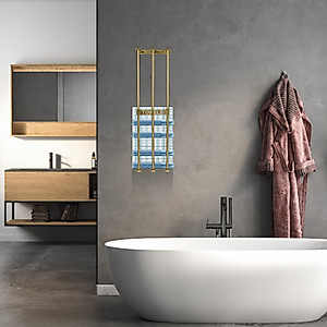 Towel Rack Wall Mounted, LAFEALO Gold Towel Rack for Bathroom, Bath Towel Holder,Bathroom Organizer, Bathroom Towel Storage,Washcloths in Small Bathroom/RV/Camper