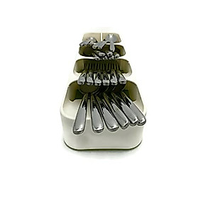 2022 Latest Kitchen Organizer Cutlery Storage Tray Knife Holder Drawer Storage for Spoons, Forks, Knives Tableware Organizer Knives Block Rack Set Cabinet Stand Multi-Purpose 15.5" (Cutlery White)