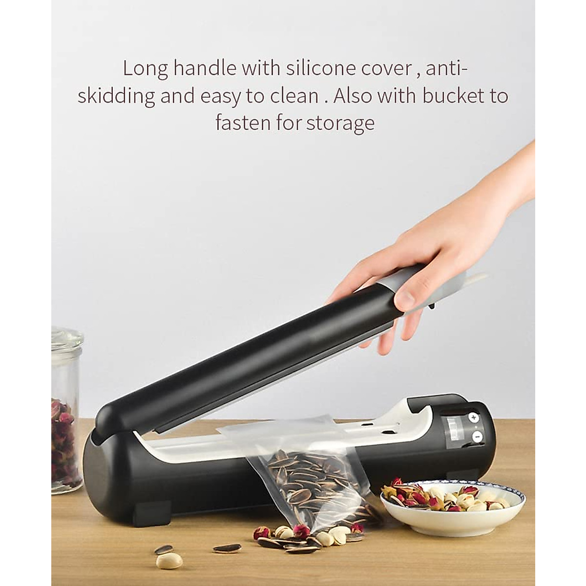 DOTPRO Impulse Sealer 8 inch, Manual Heat Sealer Machine for Plastic Bags, Shrink Wrap Bag Sealers Heavy Duty Sealing Machine (8 inch, black)