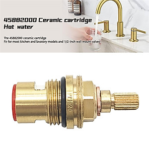 Meyffon 45882000 Ceramic Cartridge Compatible with Grohe Faucet Cartridge 1/2 Inch 1/4 Turn Open 90 Degrees Left Clockwise Close Hot Water for Ceramic Cartridge