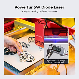 xTool D1 Pro Upgraded Laser Engraver red, 5W Output Power Laser Cutter, 36W Higher Accuracy Laser Engraving Machine, Laser Engraver for Wood and Metal, Paper, Acrylic,Glass, Leather etc