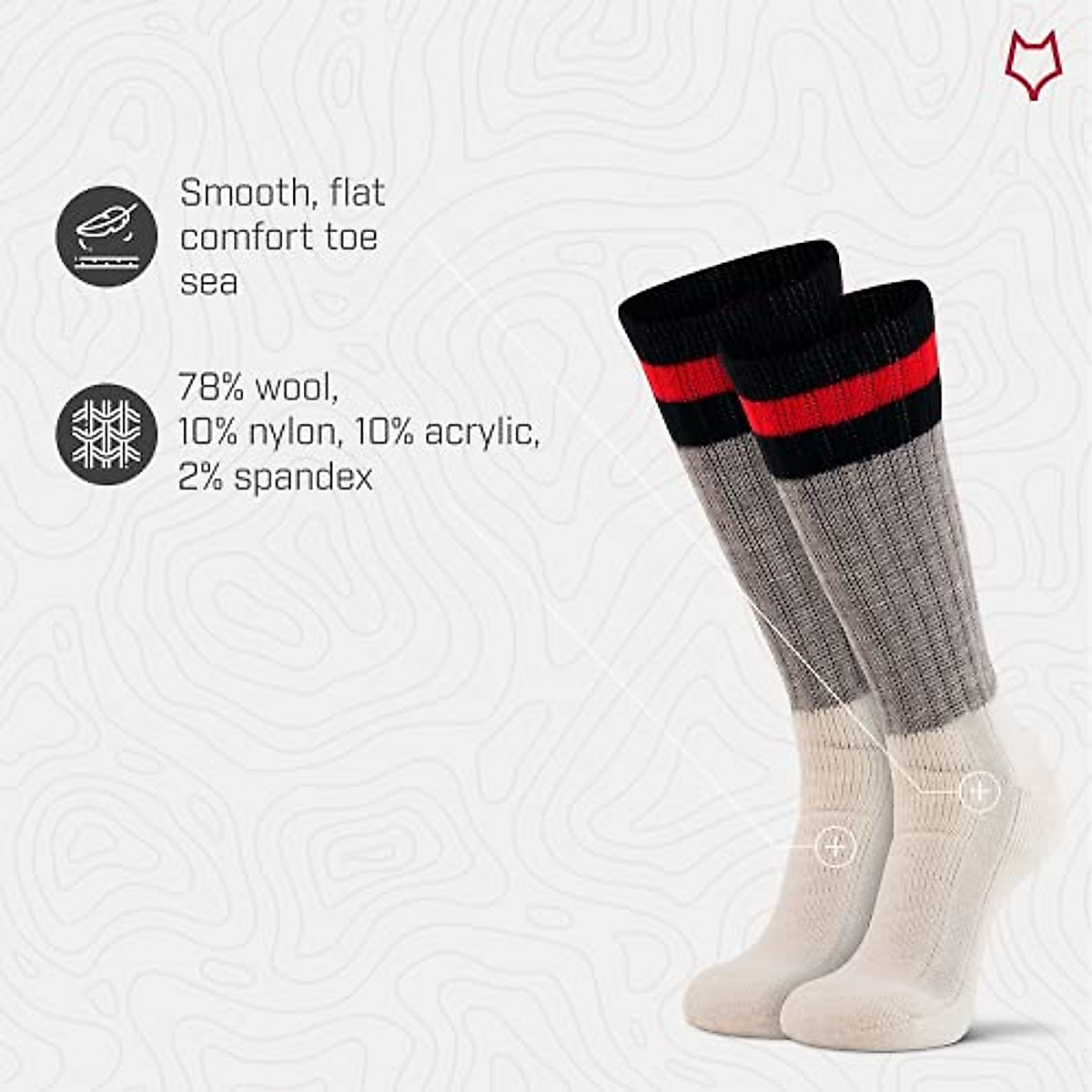 Fox River Men's Standard Outdoorsox Extra-Heavyweight Boot & Field Mid-Calf Socks, Grey, Large