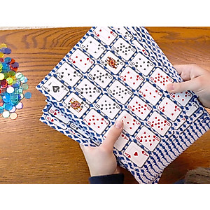 Regal Games - Poker Keeno Bulk Game Set - Includes 36 Two-Sided Boards, 600 Scoring Chips, 1 Deck of Standard Poker Cards - 72 Unique Board Layouts- Casino Night Card Game- Compatible w Poker Keno