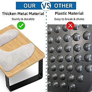 Foot Rest for Under Desk, New Upgrade Wooden with Metal Ergonomic Foot Stools Under Desk at Work, Office Footstools Under Desk Pressure Relief for Back and Body Comfort, Matte Black Footrest