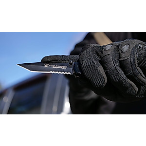 Smith & Wesson CK5TBS 7.4in High Carbon S.S. Folding Knife with a 3.2in Serrated Tanto Blade and Aluminum Handle for Outdoor, Tactical, Survival and EDC