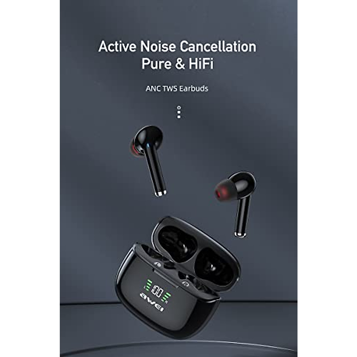 Loluka Noise Cancelling Earbuds Bluetooth Wireless Earbuds Waterproof Headphones ANC Earphones with Microphone Small Mini Ear Buds for Sports Workout Running Office