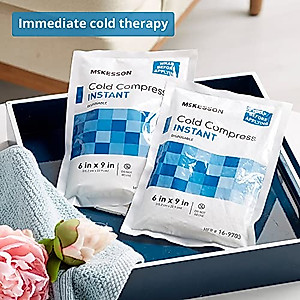 McKesson Cold Compress, Instant Cold Pack, Disposable, 6 in x 9 in, 1 Count, 24 Packs, 24 Total