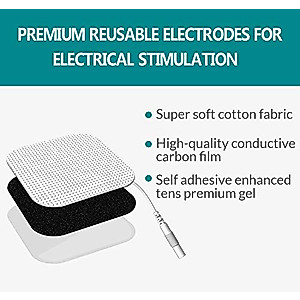 DONECO TENS Unit Pads 18 Pcs Replacement Pads Electrode Patches for Electrotherapy, 2"X4" 6 Pcs, 2"X2" 8 Pcs and 2" Circular 4 Pcs TENS Re-usable Electrode Pads