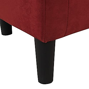 Convenience Concepts Take a Seat Churchill Accent Chair with Ottoman, Red Microfiber